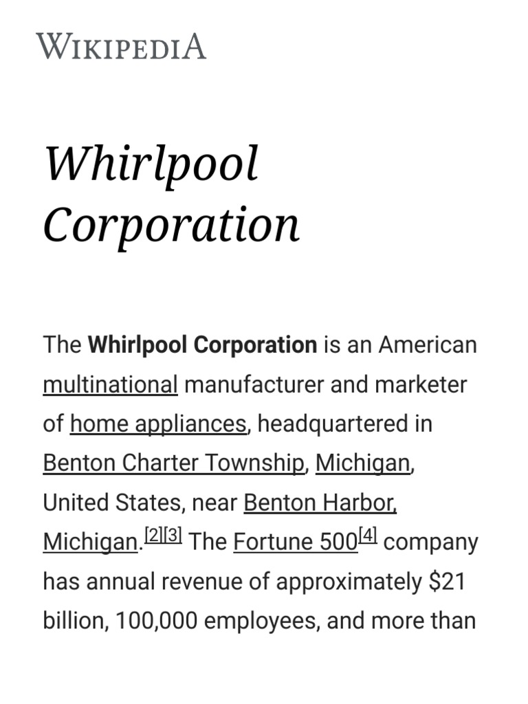 Whirlpool Corporation: An American Giant | PDF | Home Appliance | Companies