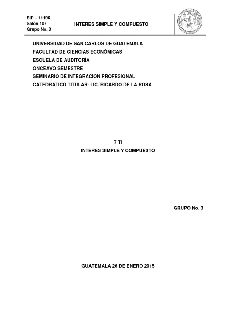 Interés Simple y Compuesto en Finanzas | PDF | Interés | Bancos