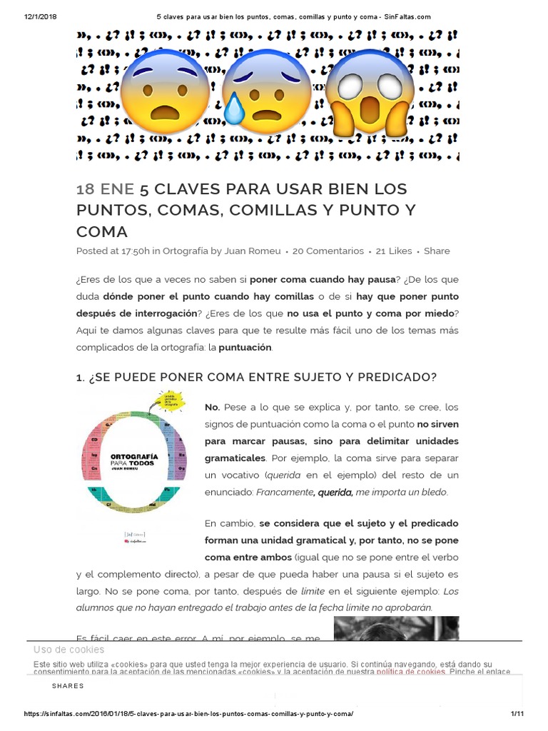 5 Claves para Usar Bien Los Puntos, Comas, Comillas y Punto y Coma - SinFaltas | PDF | Coma ...
