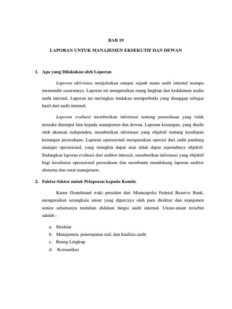 Bab 19 Audit Internal | PDF