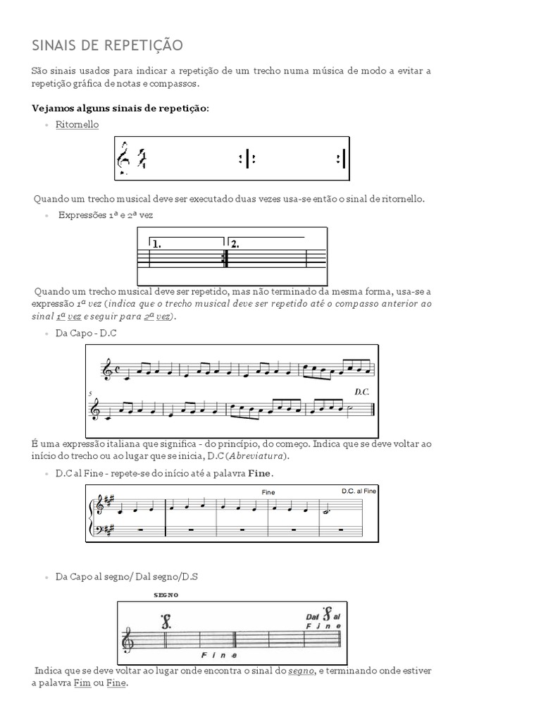 Sinais de Repetição Musical | PDF