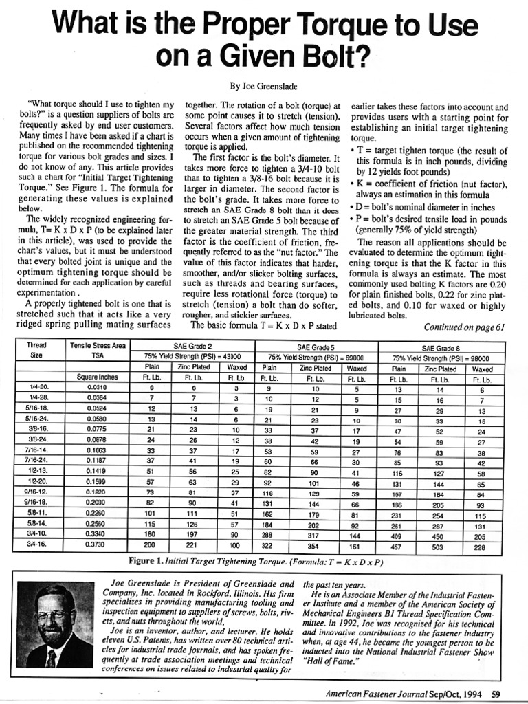 Torque Tightening Determination | PDF