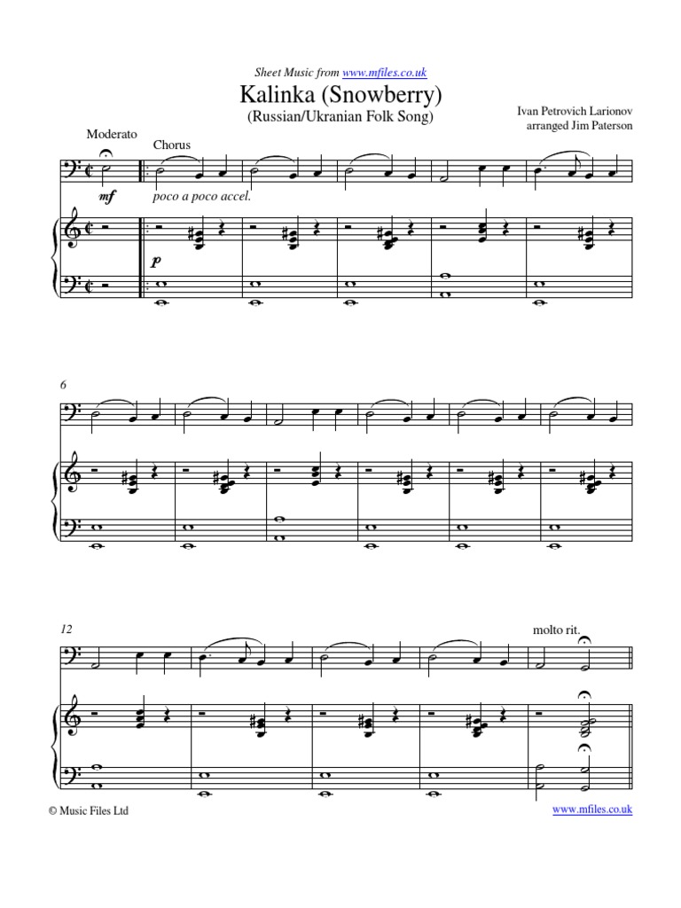 Kalinka Bassoon and Piano | PDF