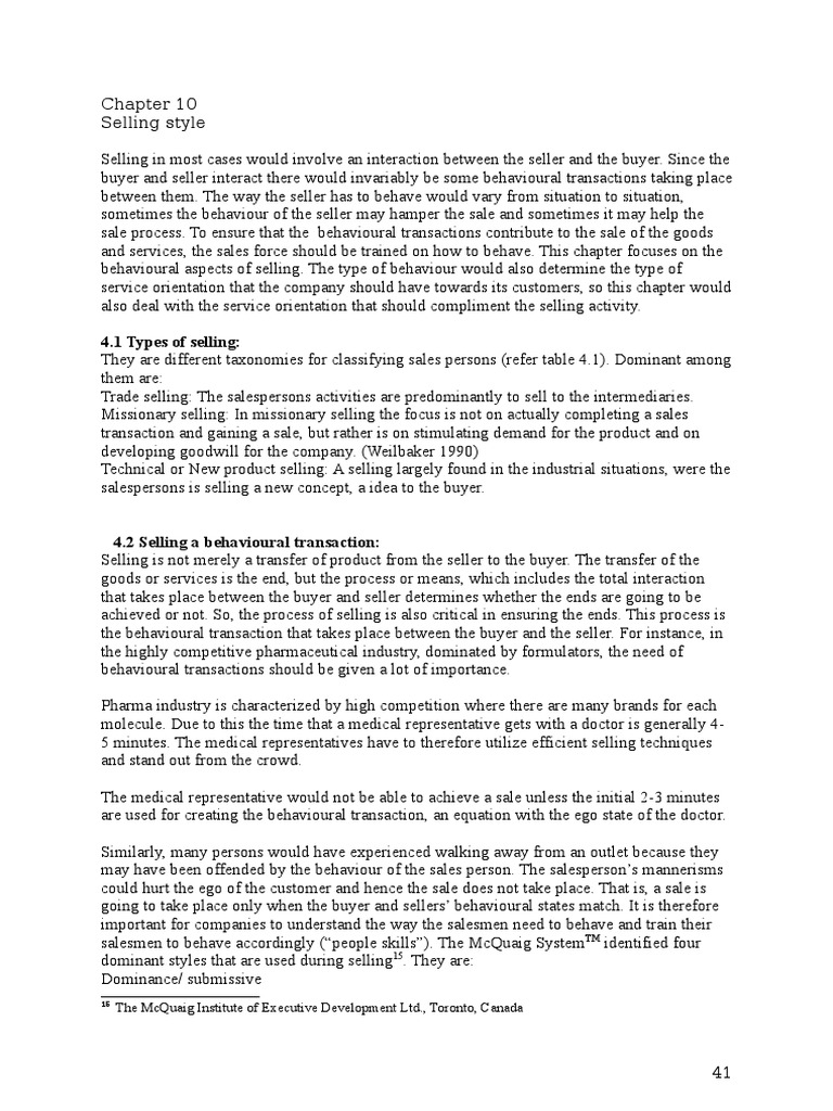 Understanding Effective Selling Styles: A Framework for Analyzing ...