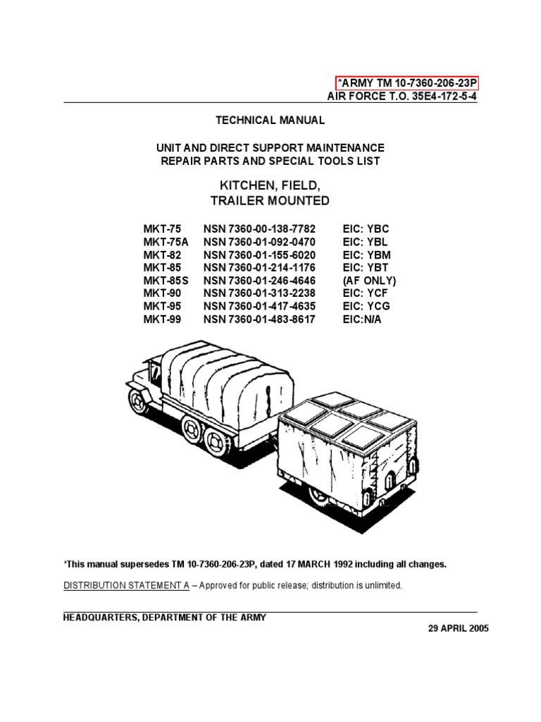 TM10-7360-206-23P Kitchen Trailermounted | PDF