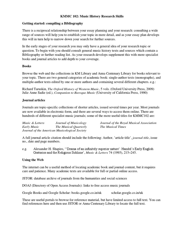 Music History Research Skills | PDF | George Frideric Handel | Academic ...