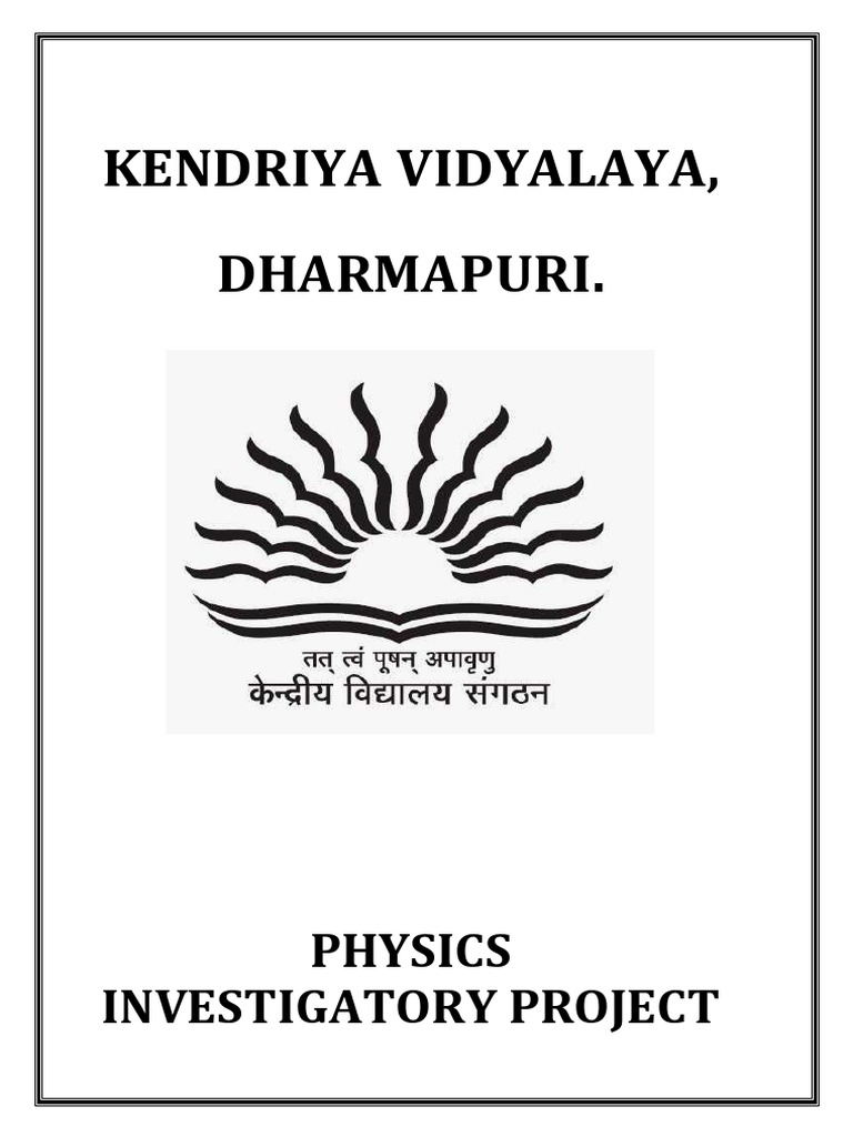 Kendriya Vidyalaya, Dharmapuri.: Physics Investigatory Project | PDF | Logic Gate | Boolean Algebra