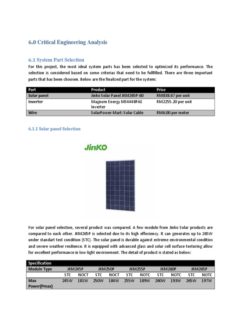 Engineering Analysis | PDF | Power Inverter | Solar Panel