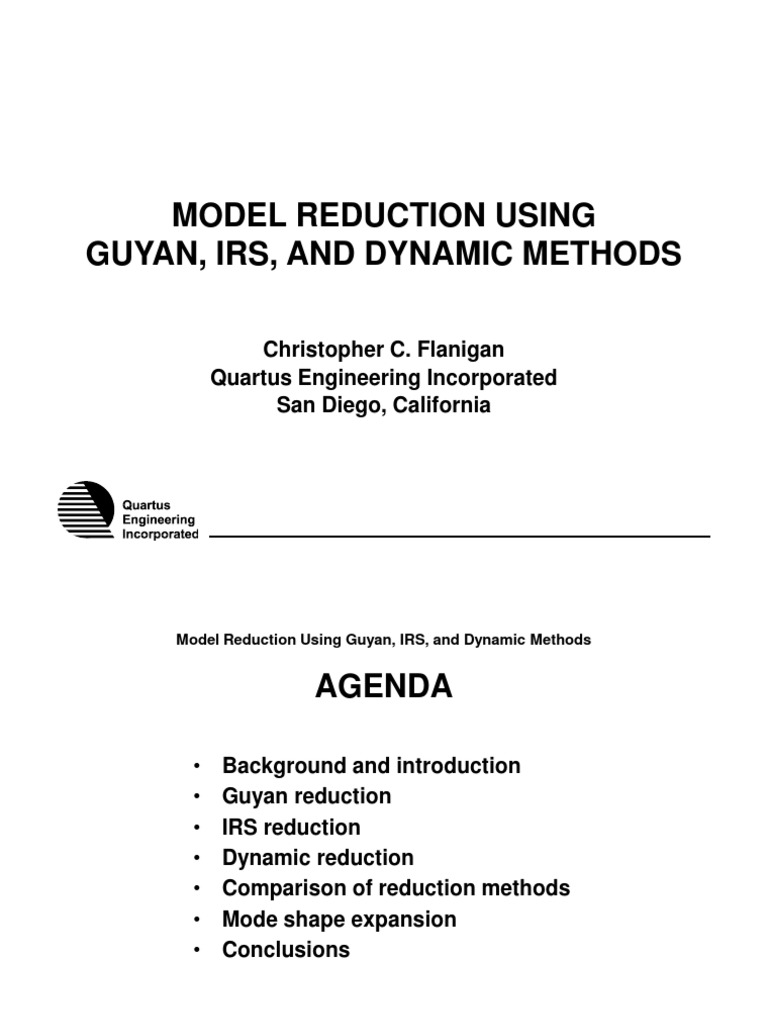 Model Reduction Using Guyan, Irs, and Dynamic Methods | PDF | Finite Element Method | Matrix ...