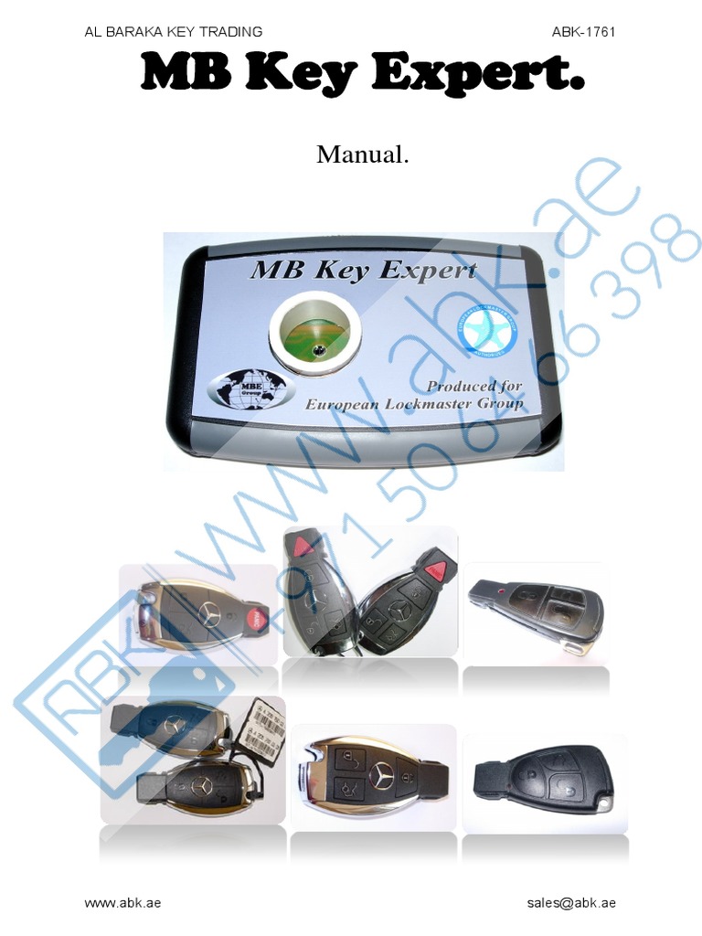 Abk-1761 Mercedes Key Expert Manual Abkeys 2 | PDF | Radio | Computer File