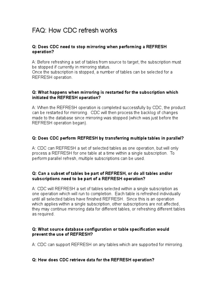 How CDC Refresh Works Mar 2010 EXT | PDF | Ibm Db2 | Databases