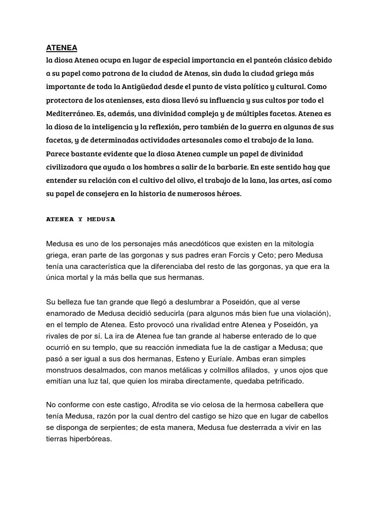 Atenea Final | PDF | Medusa | Atenea