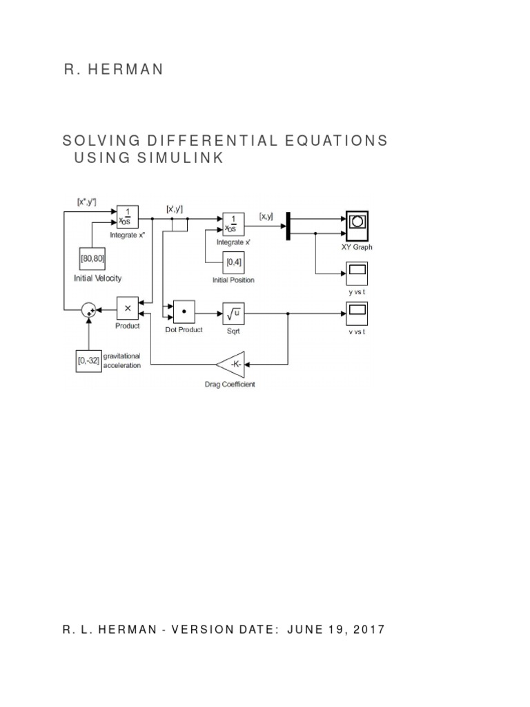 ODE Simulink | PDF | Ordinary Differential Equation | Matlab ODE Simulink | PDF | Ordinary Differential Equation | Matlab