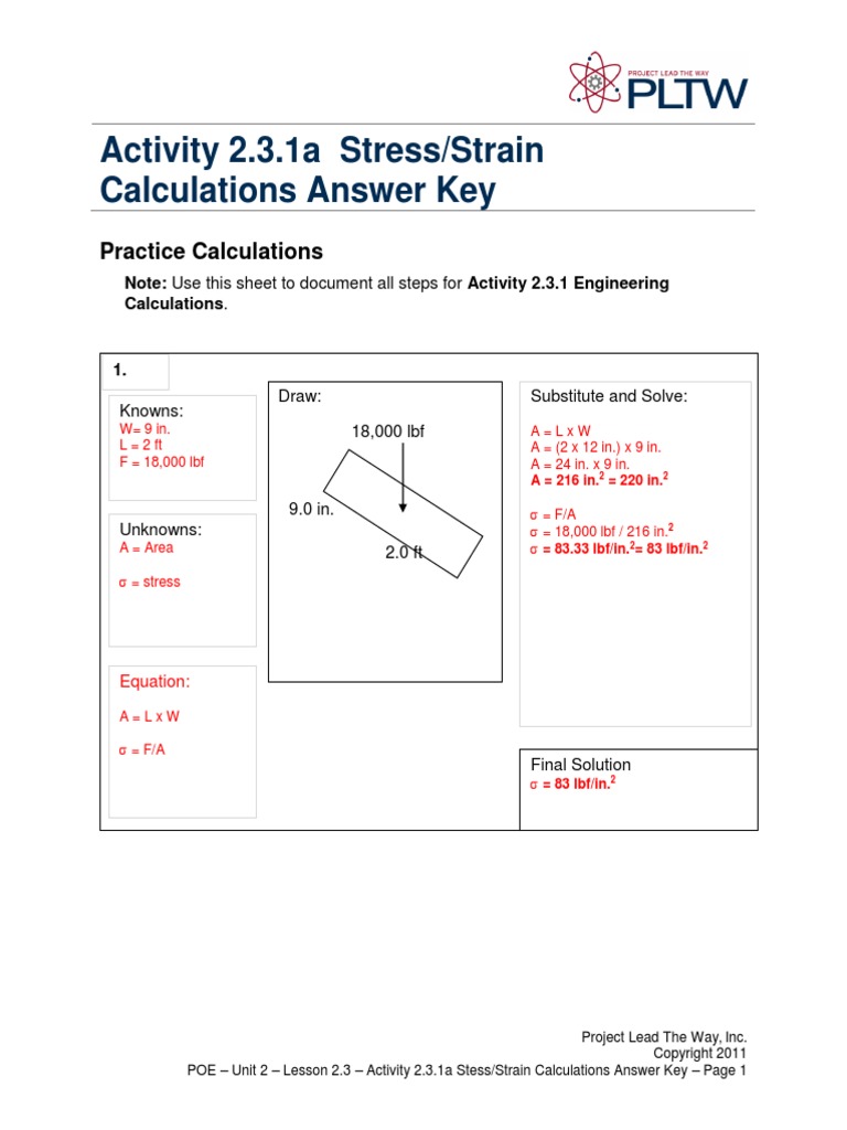 2 3 1 Answer Key PDF Strength Of Materials Continuum Mechanics