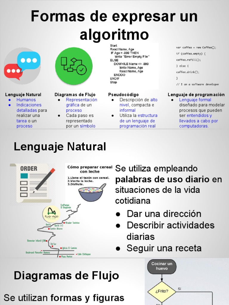 Formas de Expresar Un Algoritmo | PDF | Algoritmos | Lenguaje de programación