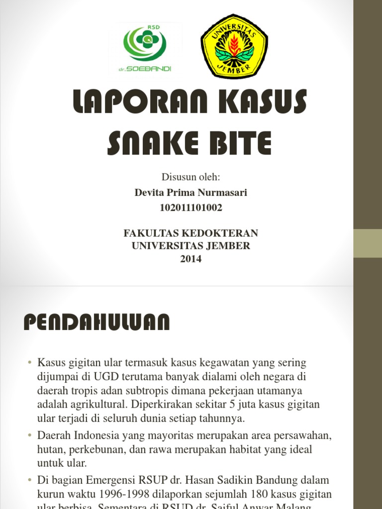 LAPORAN KASUS Snake Bite | PDF