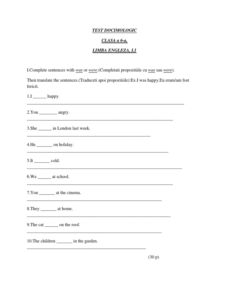 Test Docimologic Engleza | PDF