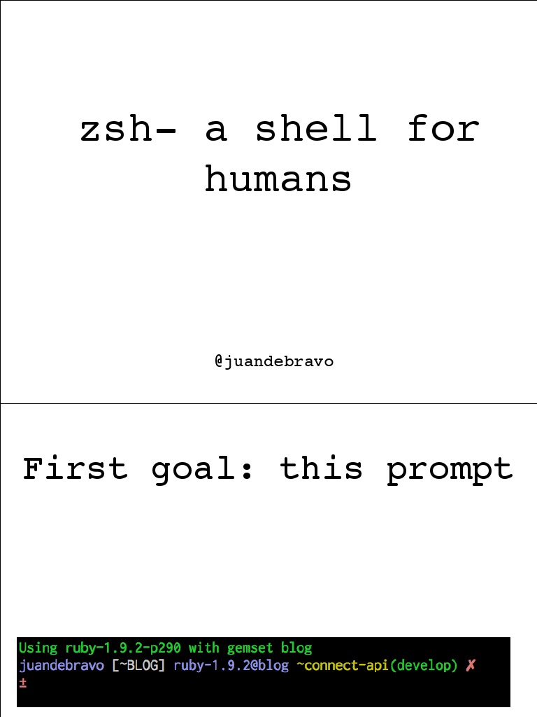 Zsh-A Shell For Humans: @juandebravo | PDF | Computers