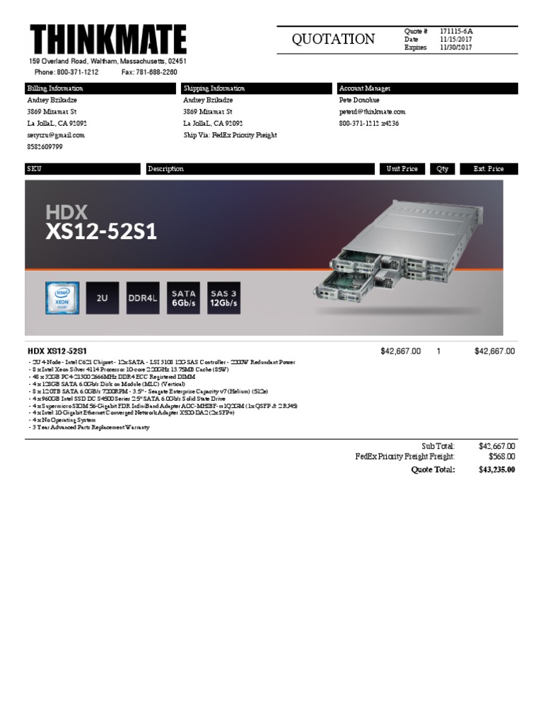 Thinkmate Conf | PDF | Solid State Drive | Computer Hardware