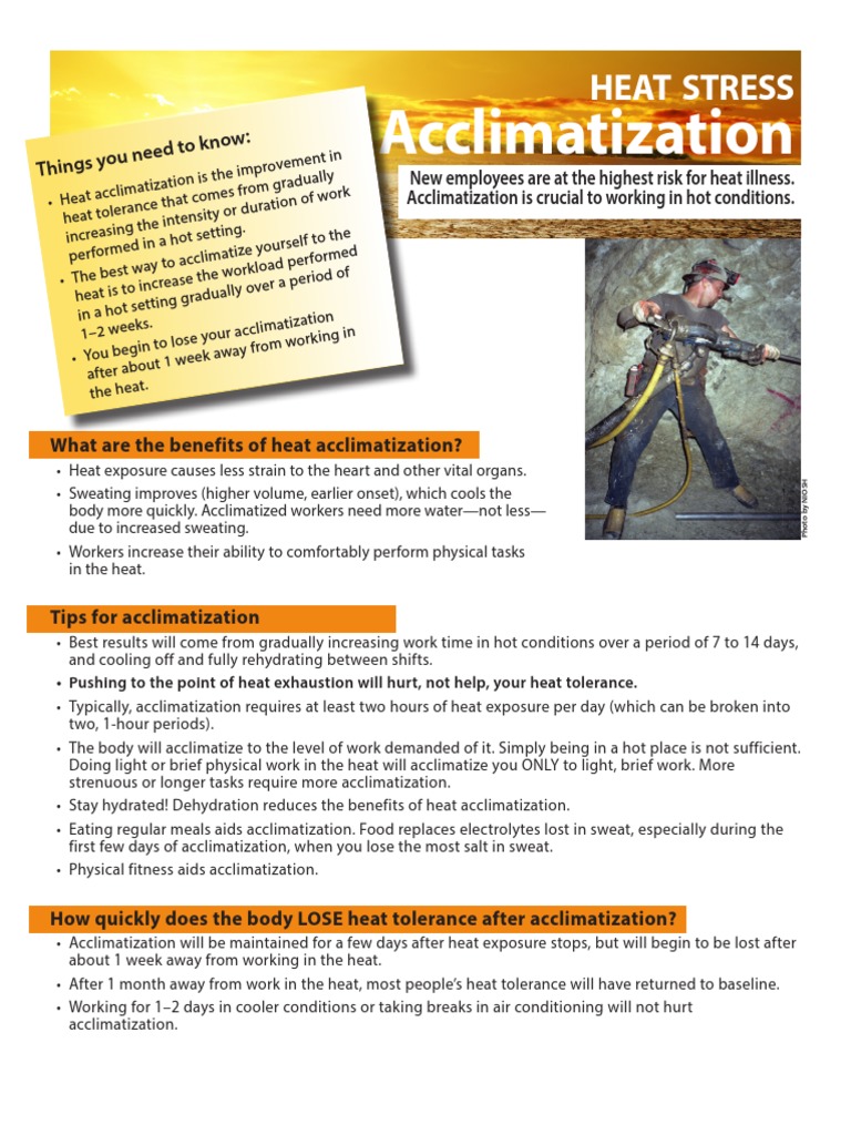 Acclimatization: Heat Stress | PDF | Hyperthermia | Occupational Stress