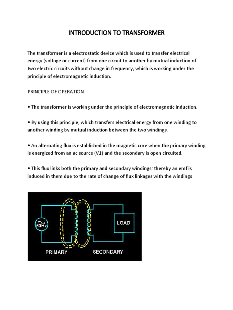 Introduction To Transformer | PDF | Transformer | Electromagnetic Induction