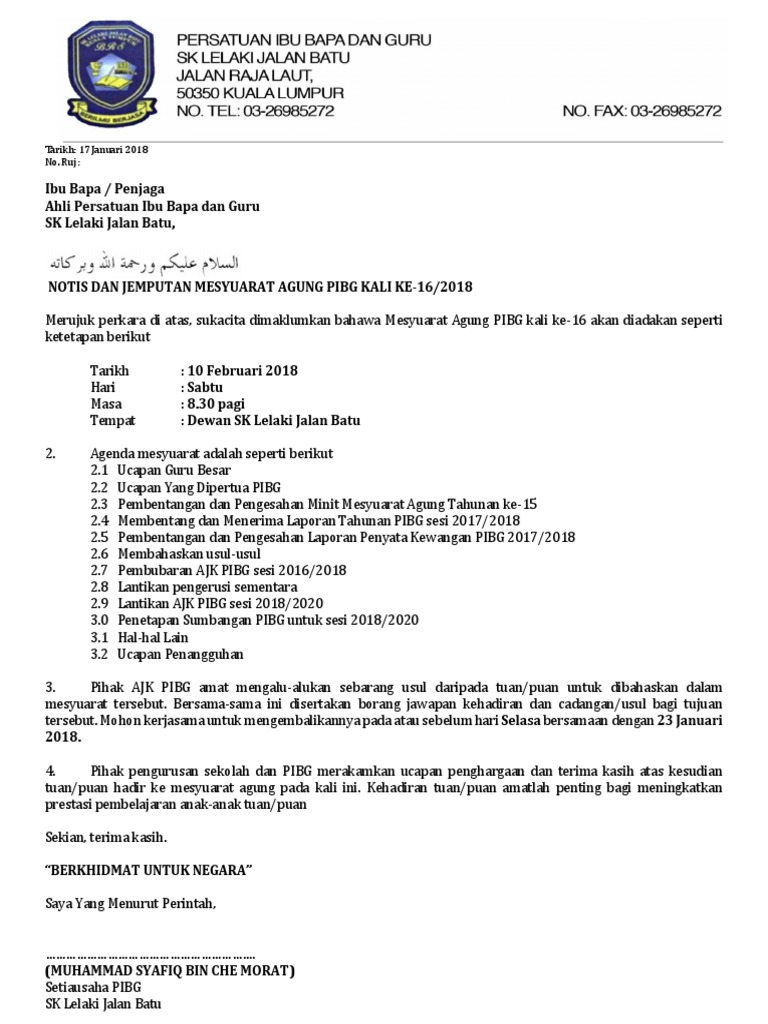 Surat Notis Dan Usul | PDF