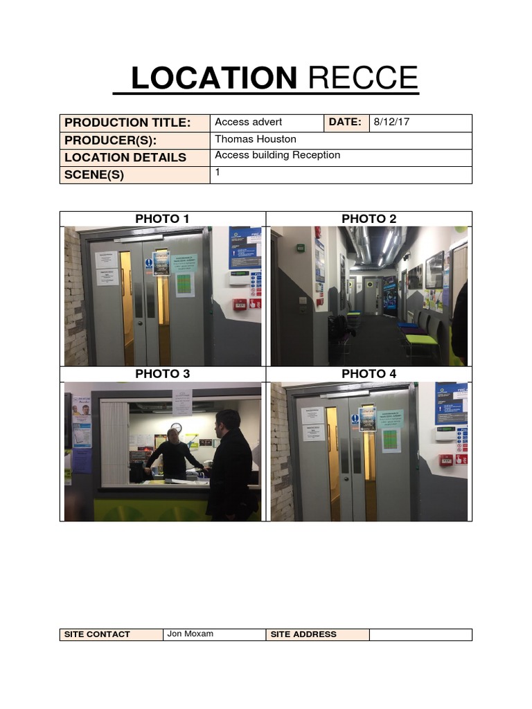 Location Recce Open Area | PDF