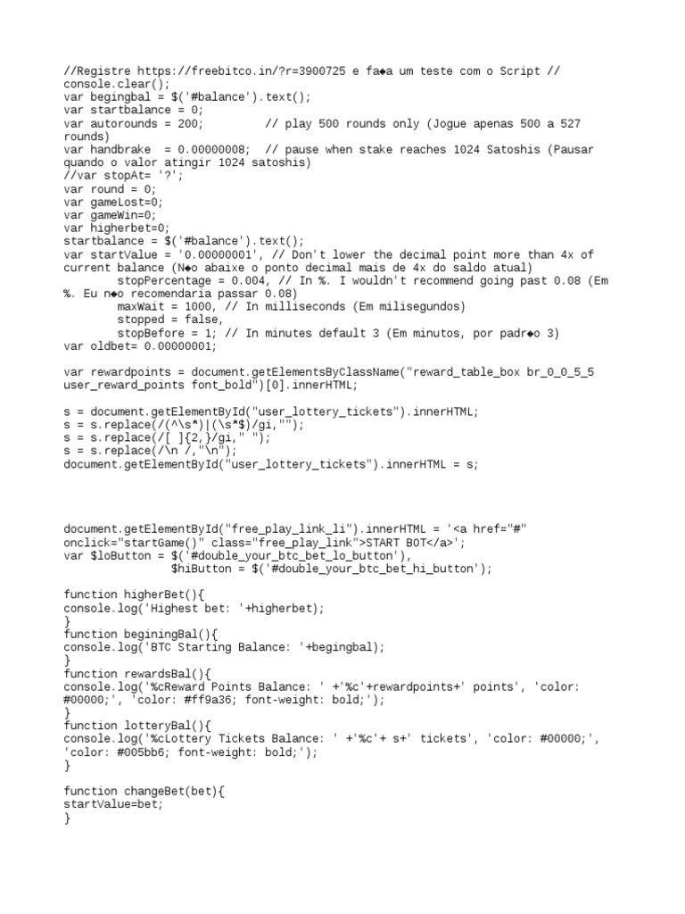 FreeBitco.in Script | PDF | Computing And Information Technology