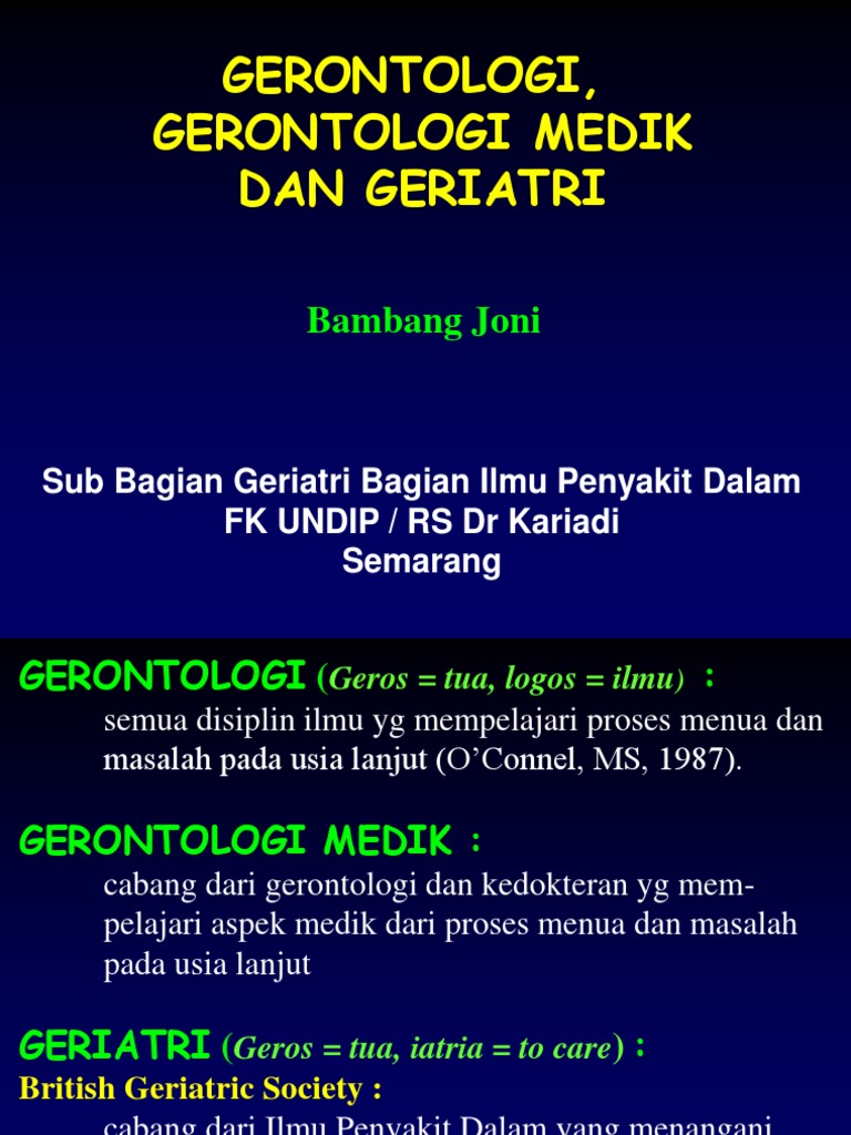 Gerontologi & Geriatri-2 | PDF | Kesehatan Holistik