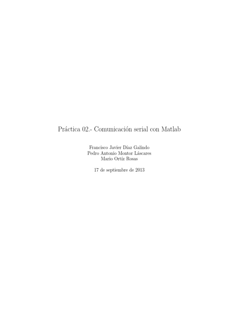 02 Comunicación Serial Matlab | PDF | Arduino | Matlab