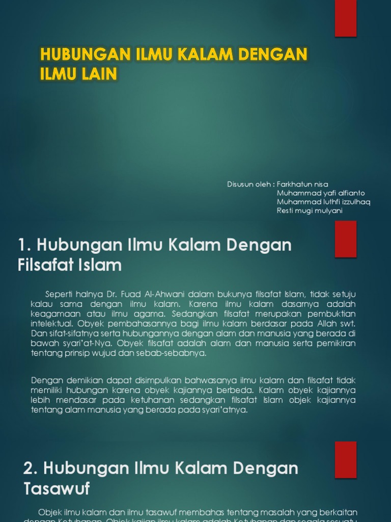 Hubungan Ilmu Kalam Dengan Ilmu Lain | PDF Hubungan Ilmu Kalam Dengan Ilmu Lain | PDF