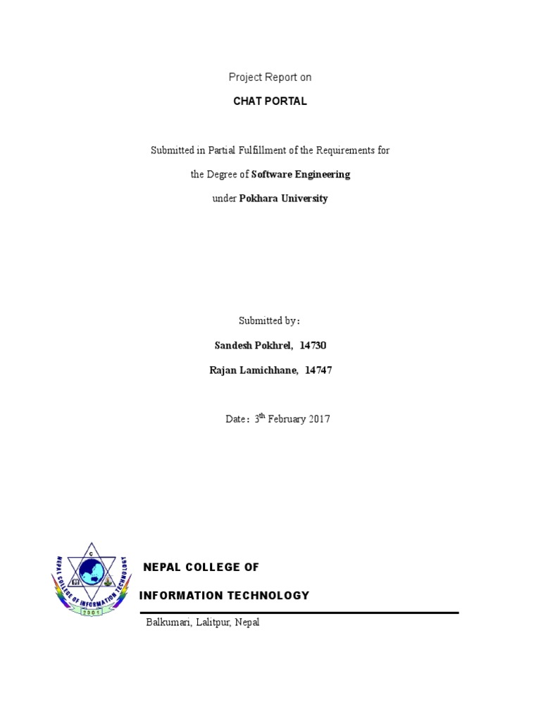 Project Report On: Chat Portal | PDF | Art