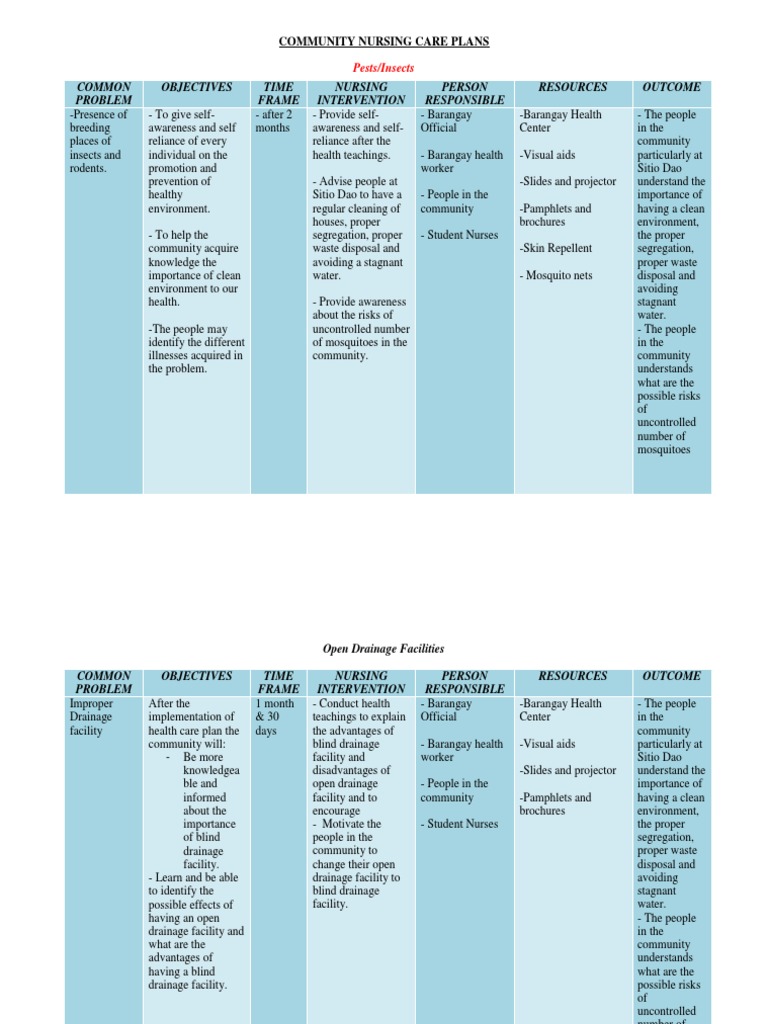 Community Nursing Care Plans A | PDF | Nursing | Health Care