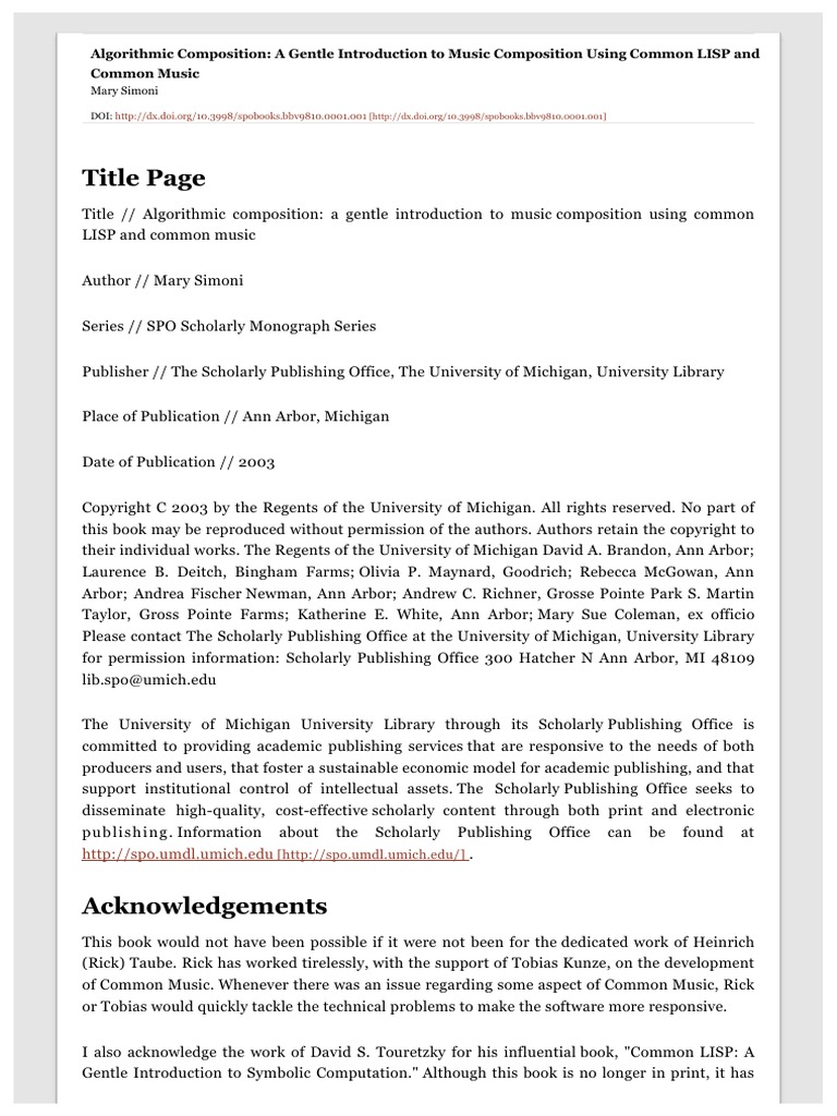 Algorithmic Composition A Gentle Introduction | PDF | Music Theory | Algorithms