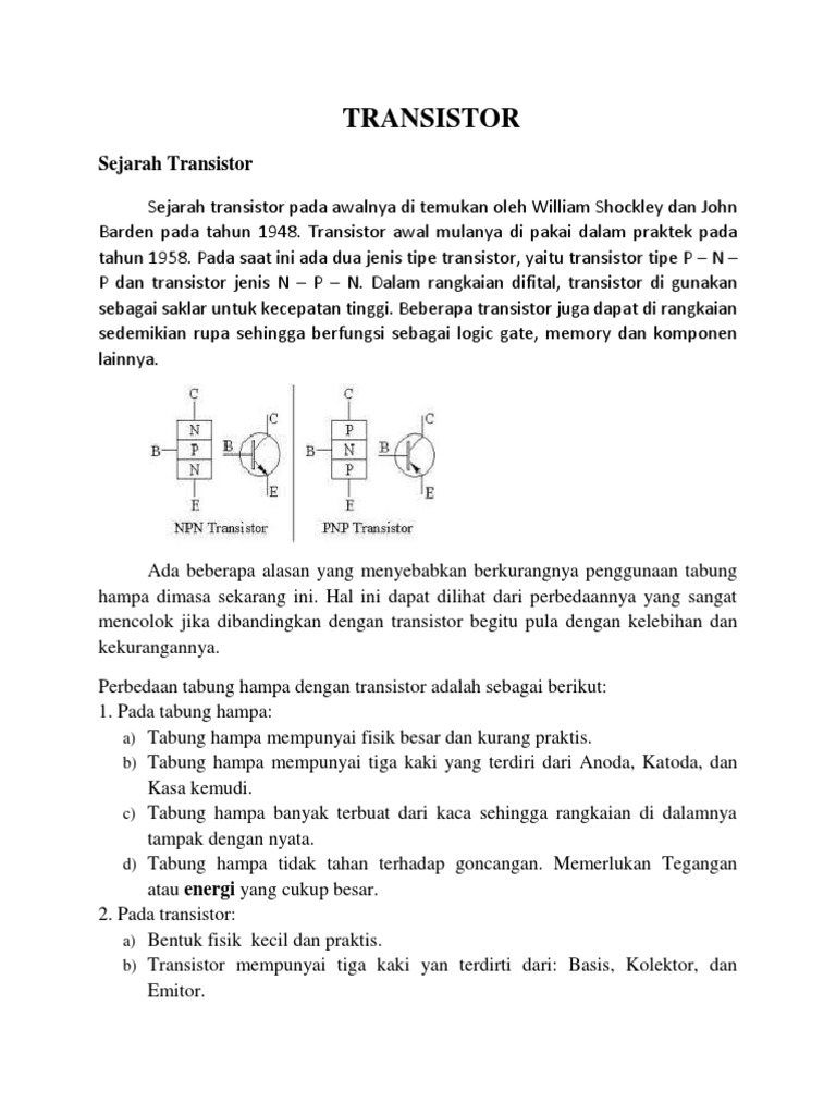 Sejarah Transistor | PDF