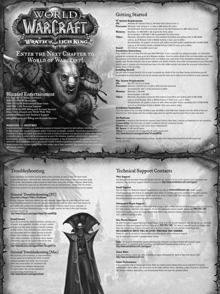Manual WLK PDF | PDF | Races And Factions Of Warcraft | World Of Warcraft