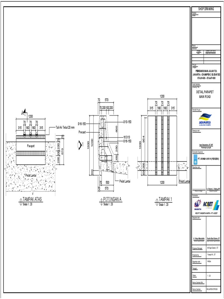 Detail Parapet Jalan Tol Jakarta-Cikampek | PDF