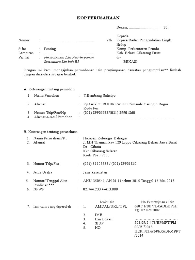 Formulir Permohonan TPS | PDF