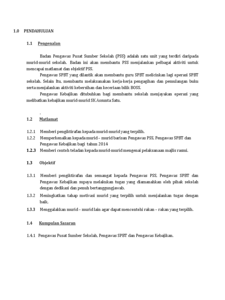 Kertas Kerja Majlis Perlantikan Pengawas Pss | PDF
