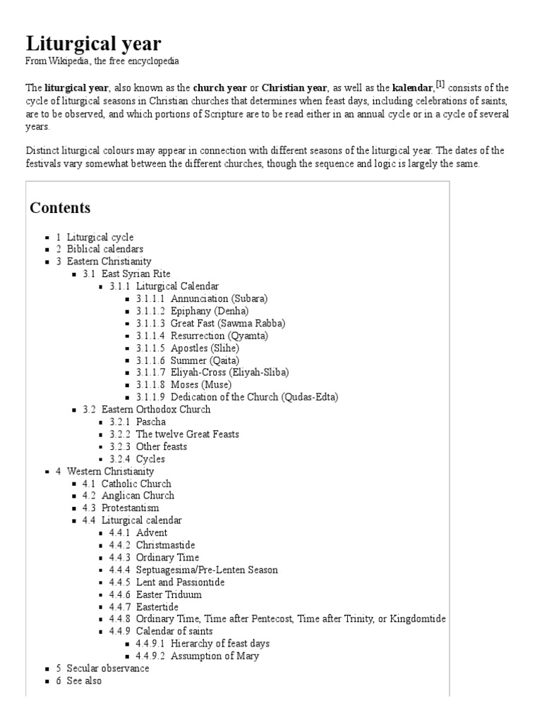 Liturgical Year | PDF | Liturgical Year | Easter