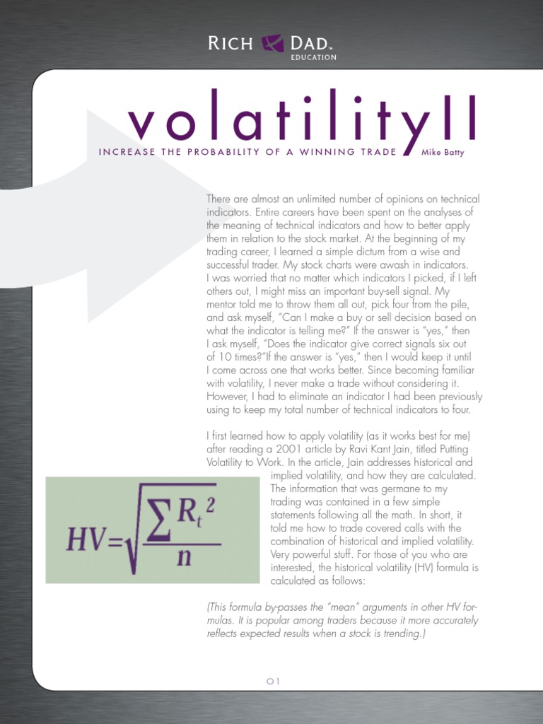 Volatility 2 PDF | PDF | Volatility (Finance) | Option (Finance)