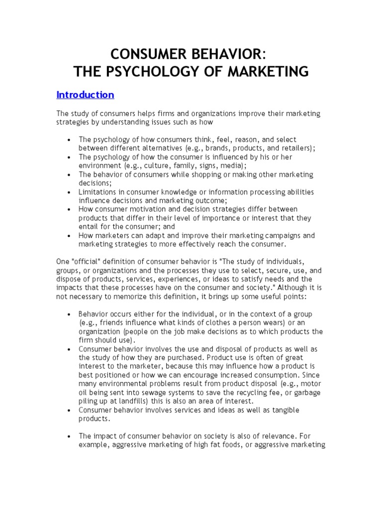 Consumer Behavior | PDF | Consumer Behaviour | Focus Group
