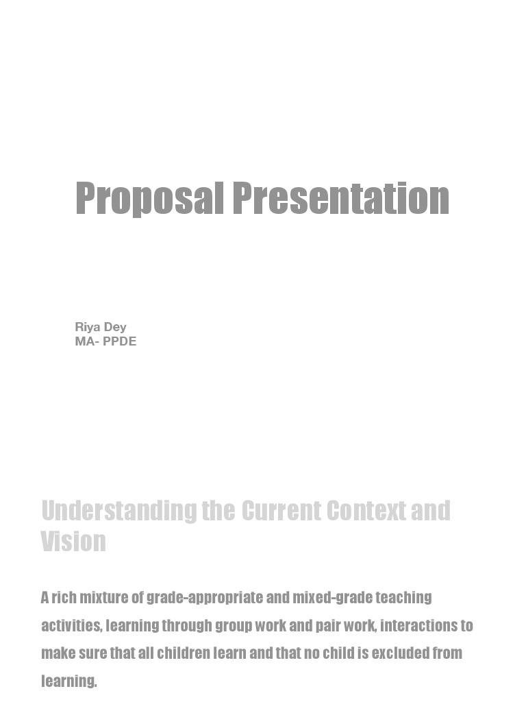 Riya Dey - Proposal Presentation - Capstone PDF | PDF | Facilitator | Classroom
