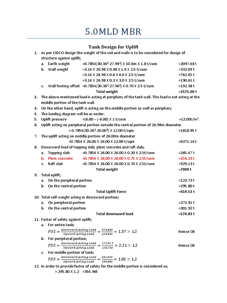 Uplift Calculation | PDF | Physics | Mechanics