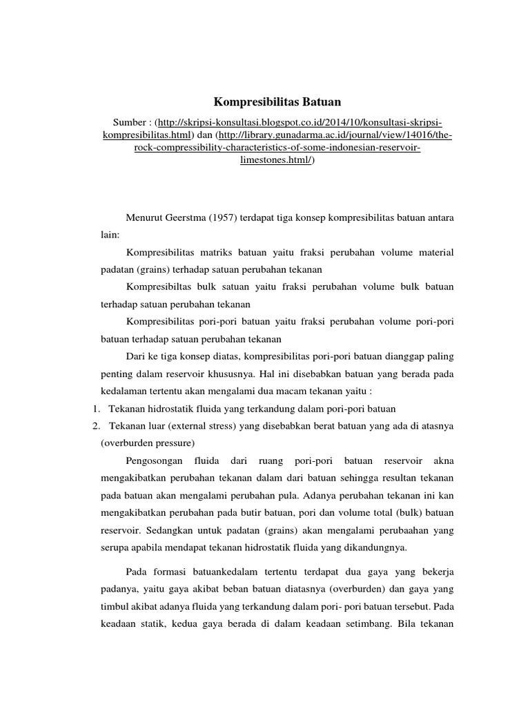 Kompresibilitas Batuan (ABR) | PDF
