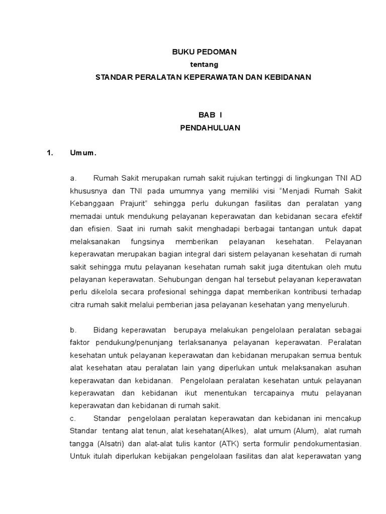 STANDAR PERALATAN | PDF