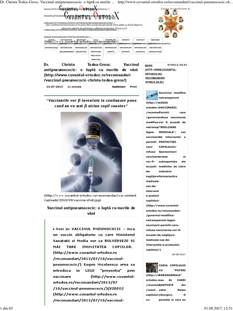 Dr. Christa Todea-Gross - Vaccinul Antipneumococic | PDF