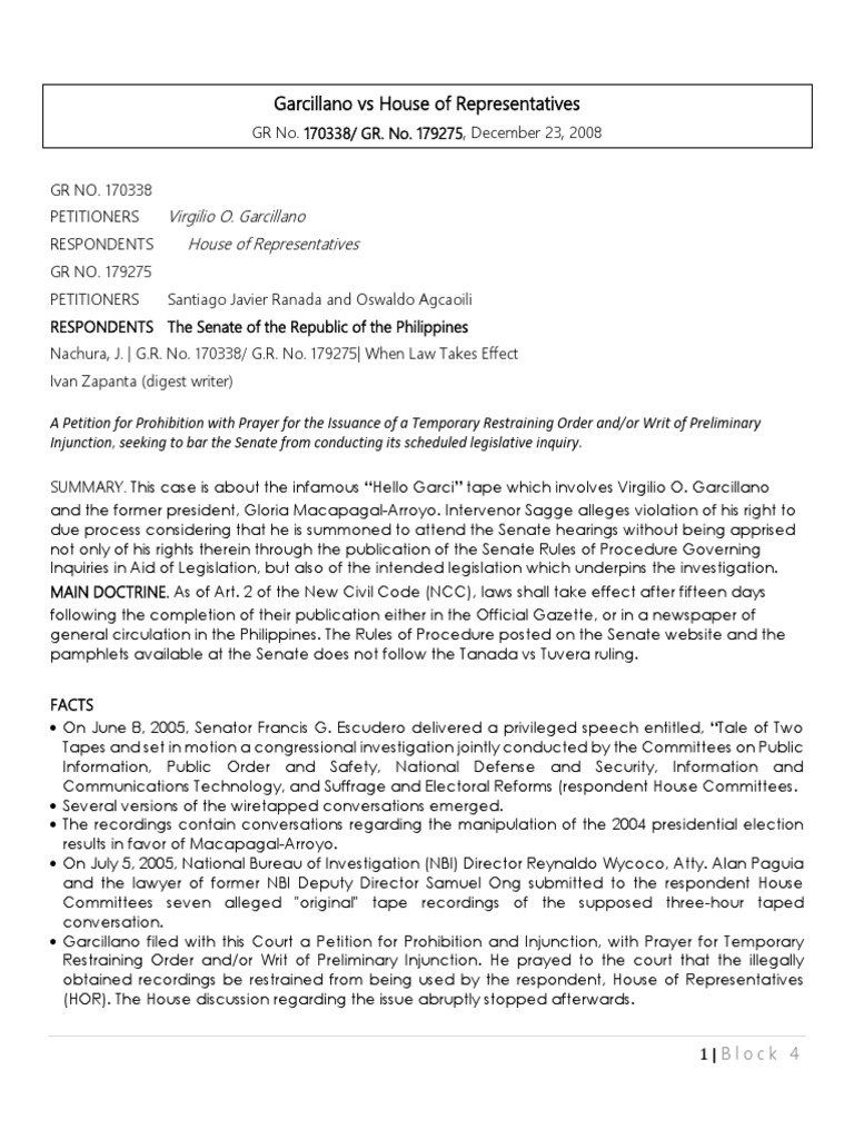 Garcillano Vs House Digest | PDF | Injunction | Justice