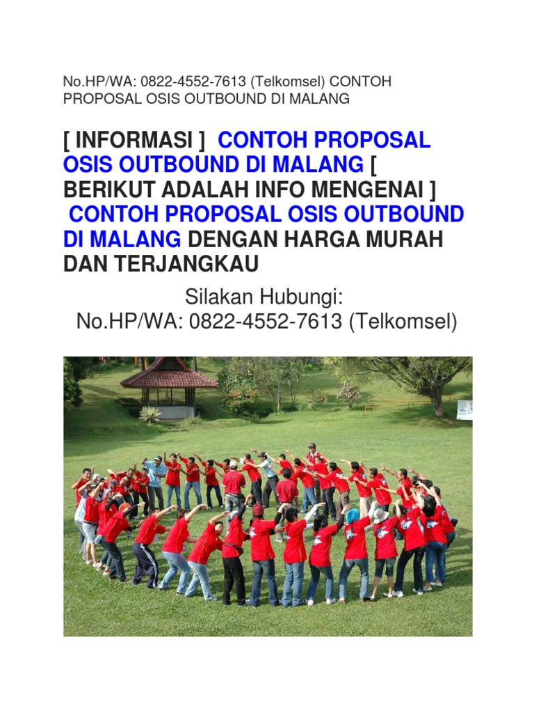 Contoh Proposal Osis Outbound Di Malang | PDF