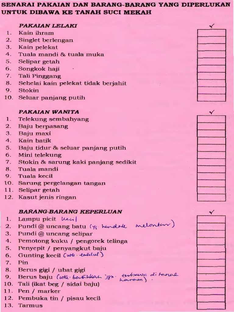 Haji Checklist | PDF